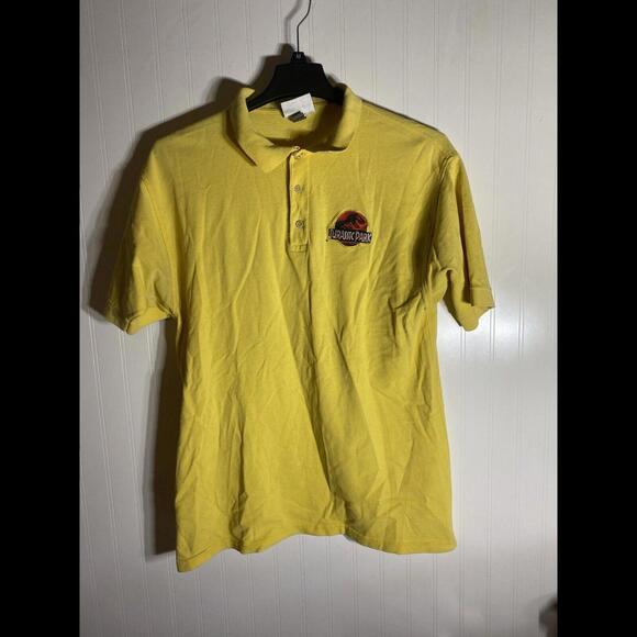 Shirts | Universal Studios Yellow Jurassic Park Polo Shirt Large | Poshmark